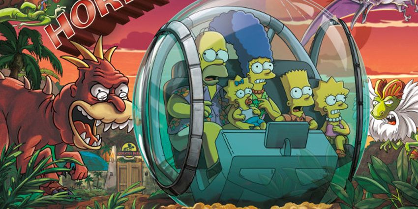 The Simpsons Head to 'Geriatric Park' in Treehouse of Horror Poster