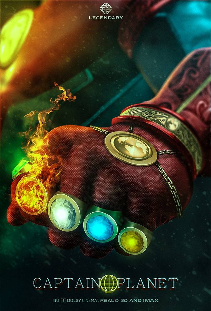 Captain Planet: BossLogic Creates A Planeteer Infinity Gauntlet In New ...