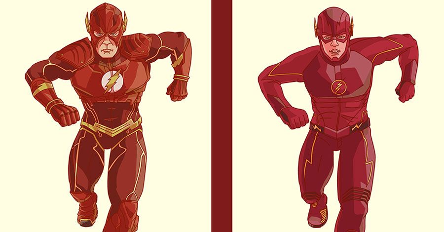 Speed through 75 years of Flash costumes with this infographic